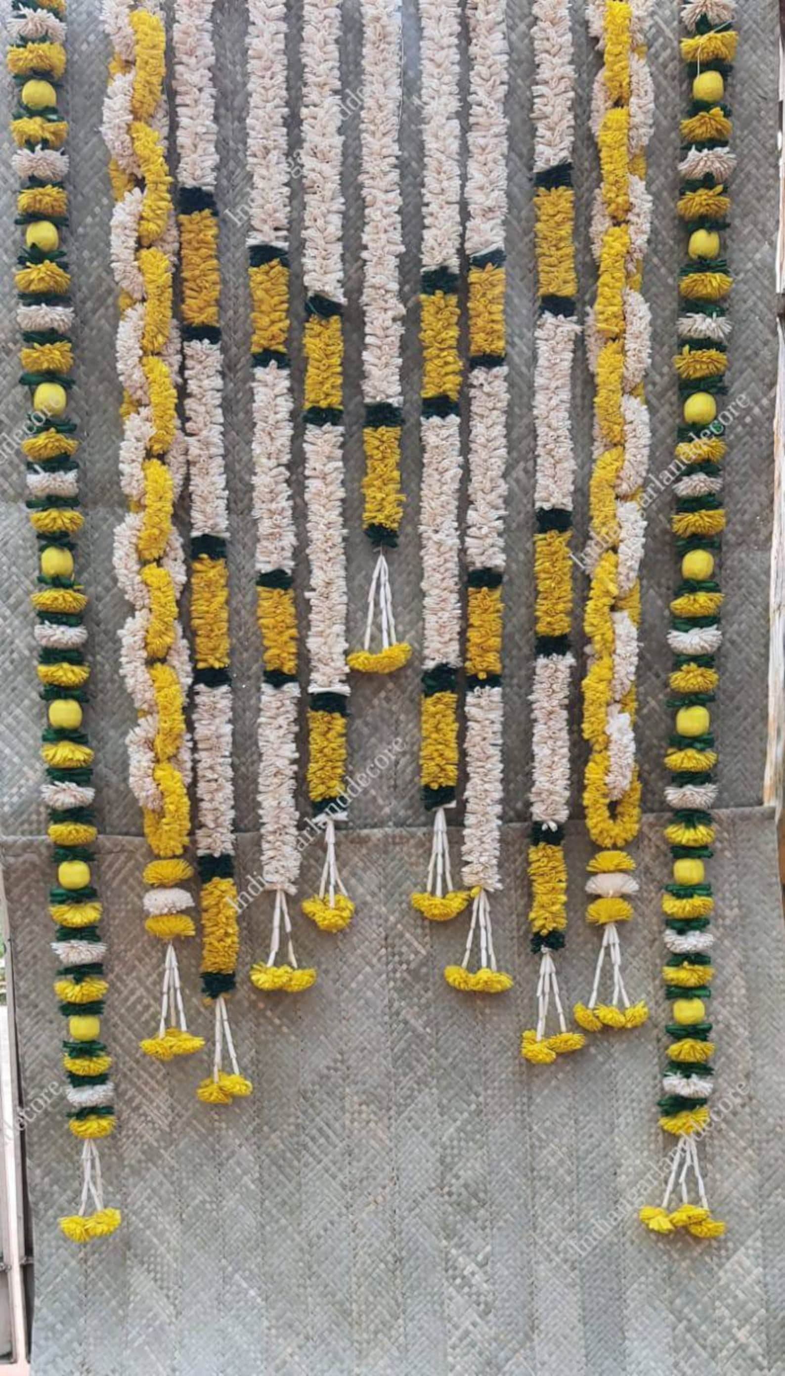 11 Strings Set of Sola Wood Flower Strings Colorful Indian - Etsy