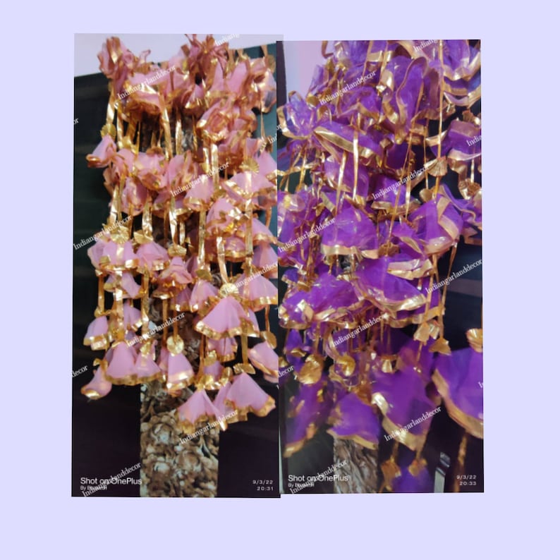 50 Strings of Net Fabric Colorful Tassel With Gota Lace Flower - Etsy