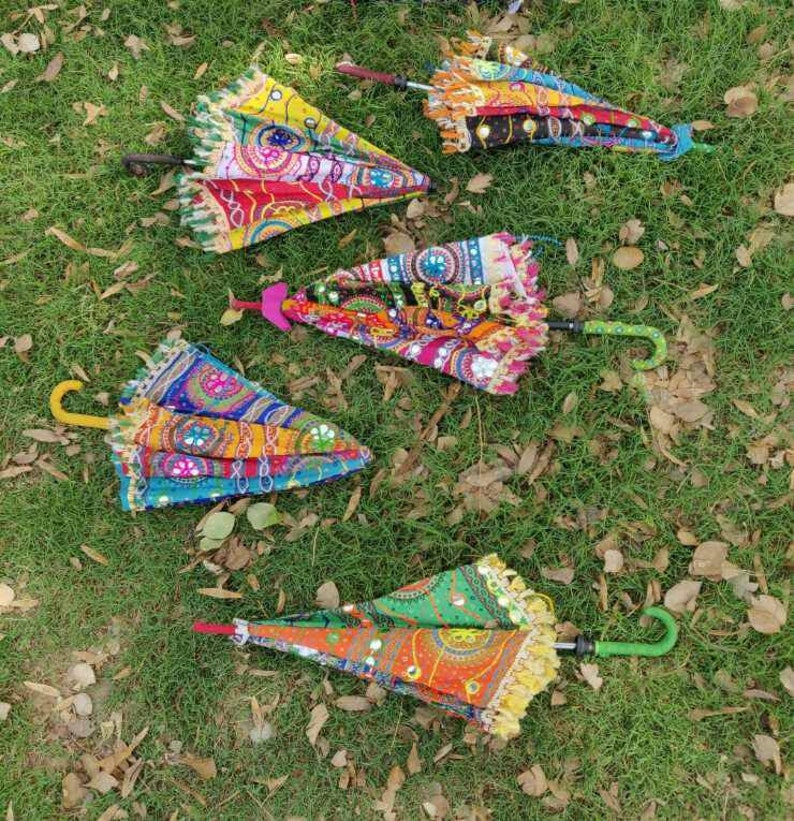 5 Pieces Lot Traditional Design Indian Wedding Umbrella Decoration ...