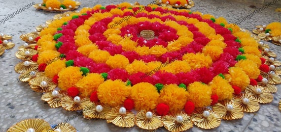 Beautiful Artificial Flower Rangoli Floral Handmade | Etsy