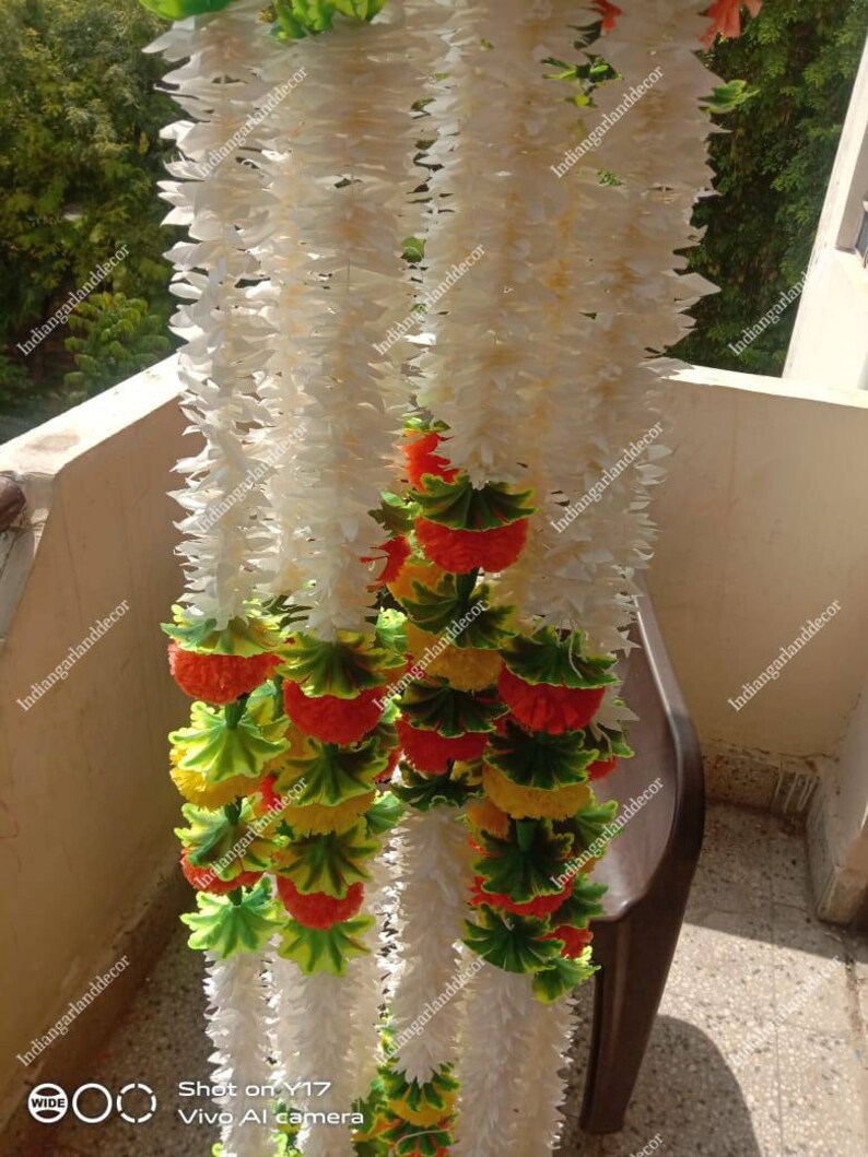 5 Piece Lot Jasmine Strings of Indian Flower Garland Indian Decoration ...