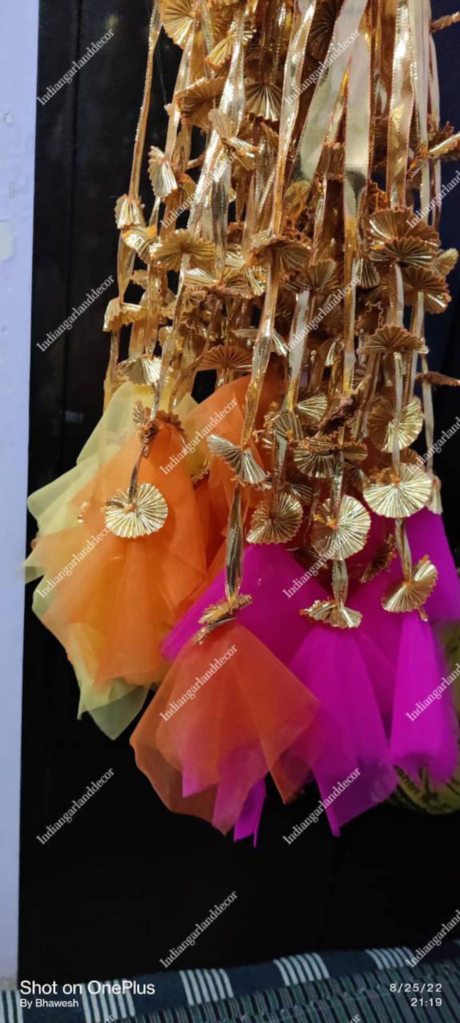 50 Bunches of Gota Flower Bunches With Colorful Fabric Tassels Indian ...