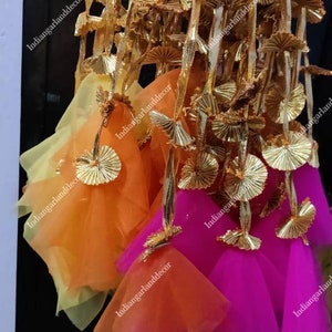 50 Bunches of Gota Flower Bunches With Colorful Fabric Tassels Indian ...