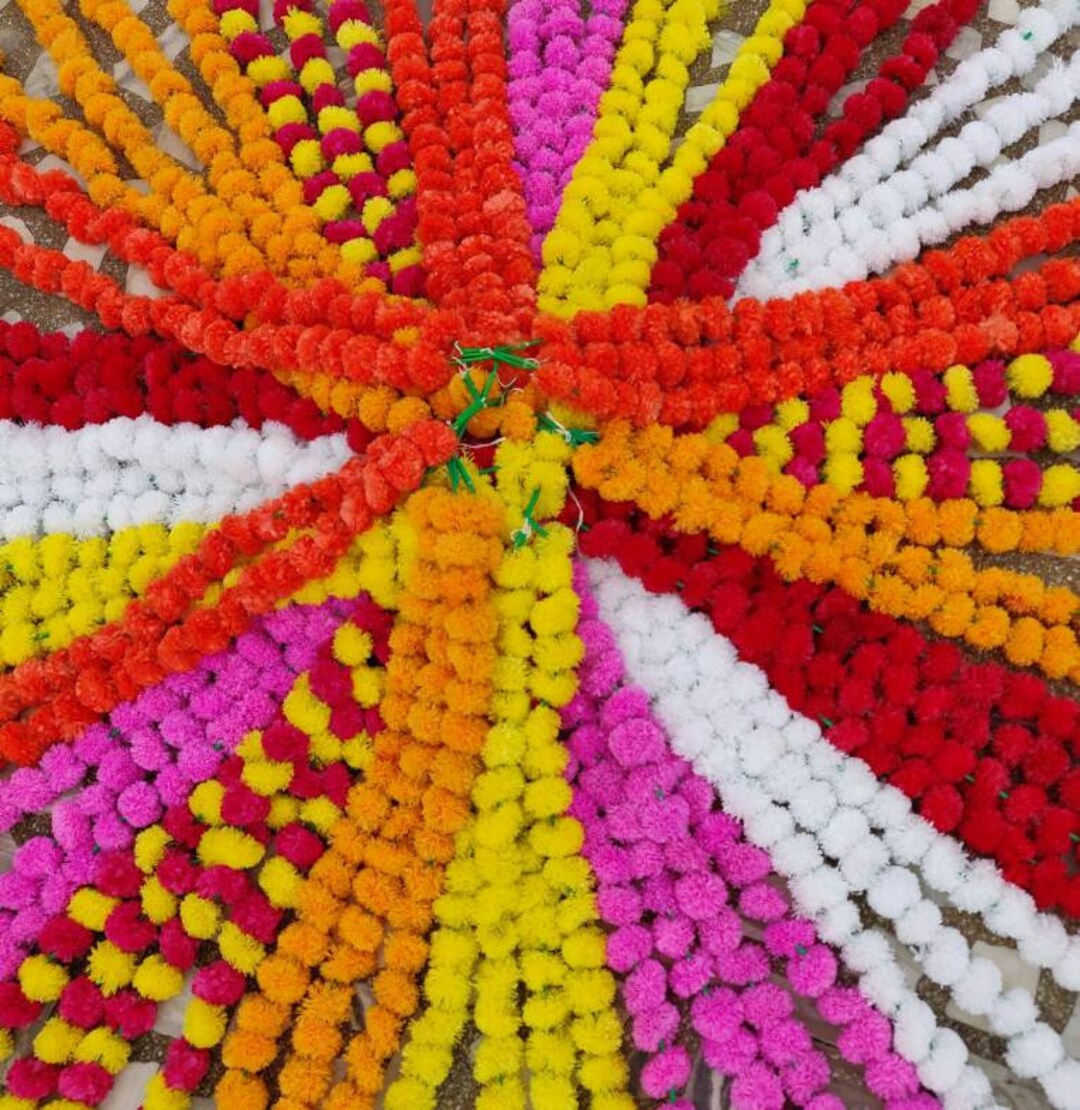Express Shipping 50 Strings of Indian Flower Garland Indian Decoration ...