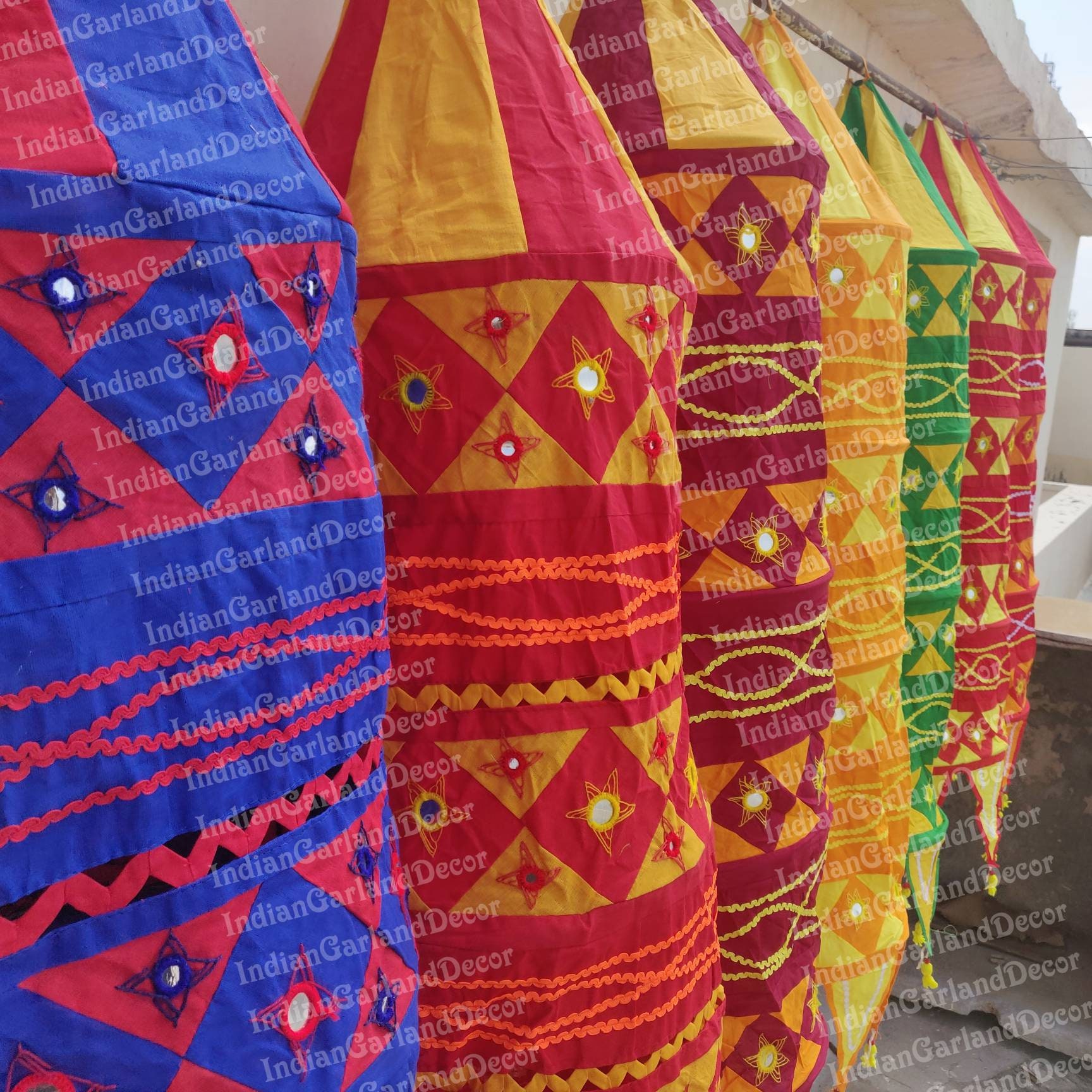 5 pcs of lampshades fabric lamps chandelier hanging jhoomer | Etsy