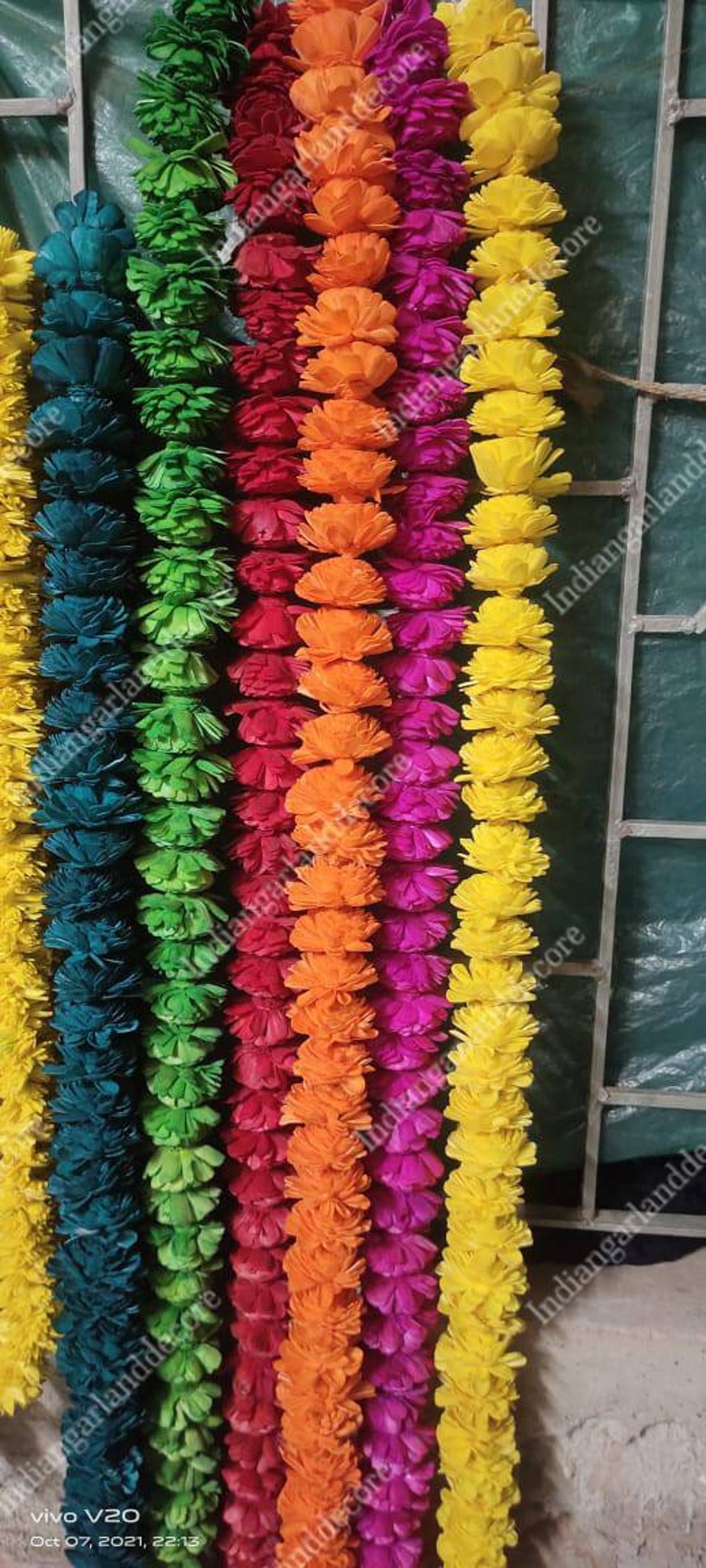 5 Feet Length of Shola Wood Flower Strings Marigold Garland Indian ...