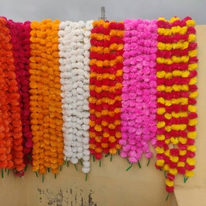 Express Shipping 100 Strings of Indian Flower Garland Indian Decoration ...