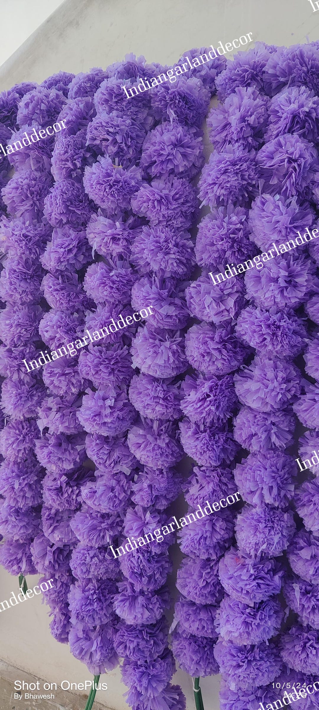 Free Shipping of Lavender Artificial Marigold Flower Garland Indian ...