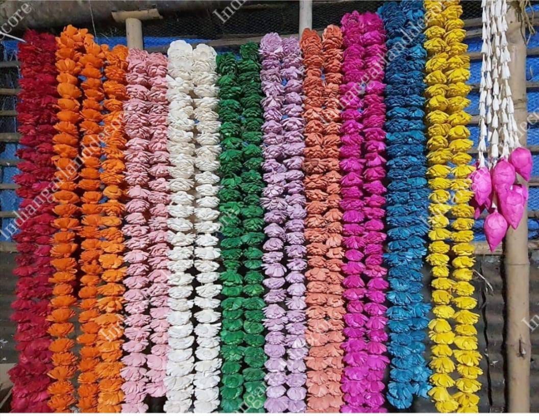 5 Feet Length of Shola Wood Flower Strings Marigold Garland Indian ...