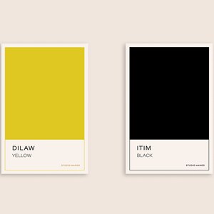 English-tagalog Cards COLORS, Bilingual Color Flash Cards, Modern ...