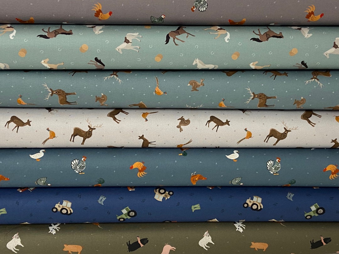Lewis & Irene Small Things Countryside Cotton Fabric by the 1/4 Metre ...
