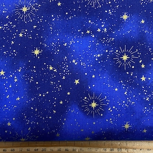 Timeless Treasures Cosmos Cotton Metallic Fabric by the 1/4 Metre or ...