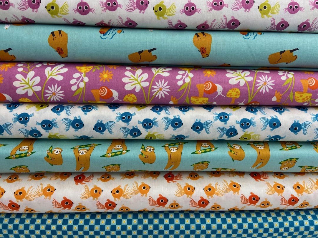 Ruby Star Society Animal Animal 100% Cotton Fabric by 1/4 Metre* Snail ...