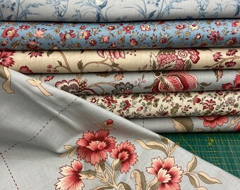 French General for Moda Chateau De Chantilly Cotton Fabric by 1/4 Metre ...