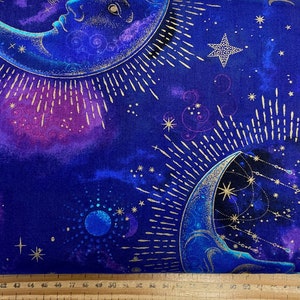 Timeless Treasures Cosmos Cotton Metallic Fabric by the 1/4 Metre or ...