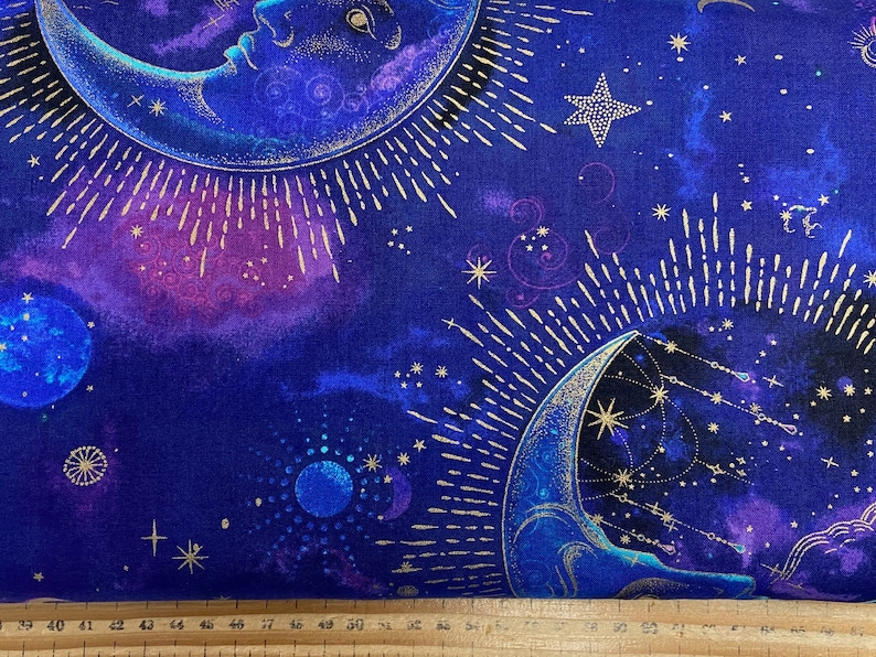 Timeless Treasures Cosmos Cotton Metallic Fabric by the 1/4 Metre or ...