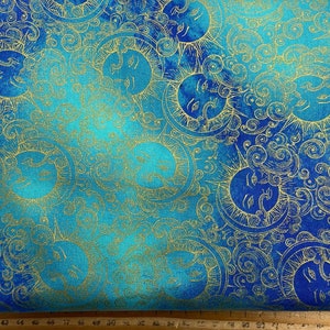 Timeless Treasures Cosmos Cotton Metallic Fabric by the 1/4 Metre or ...