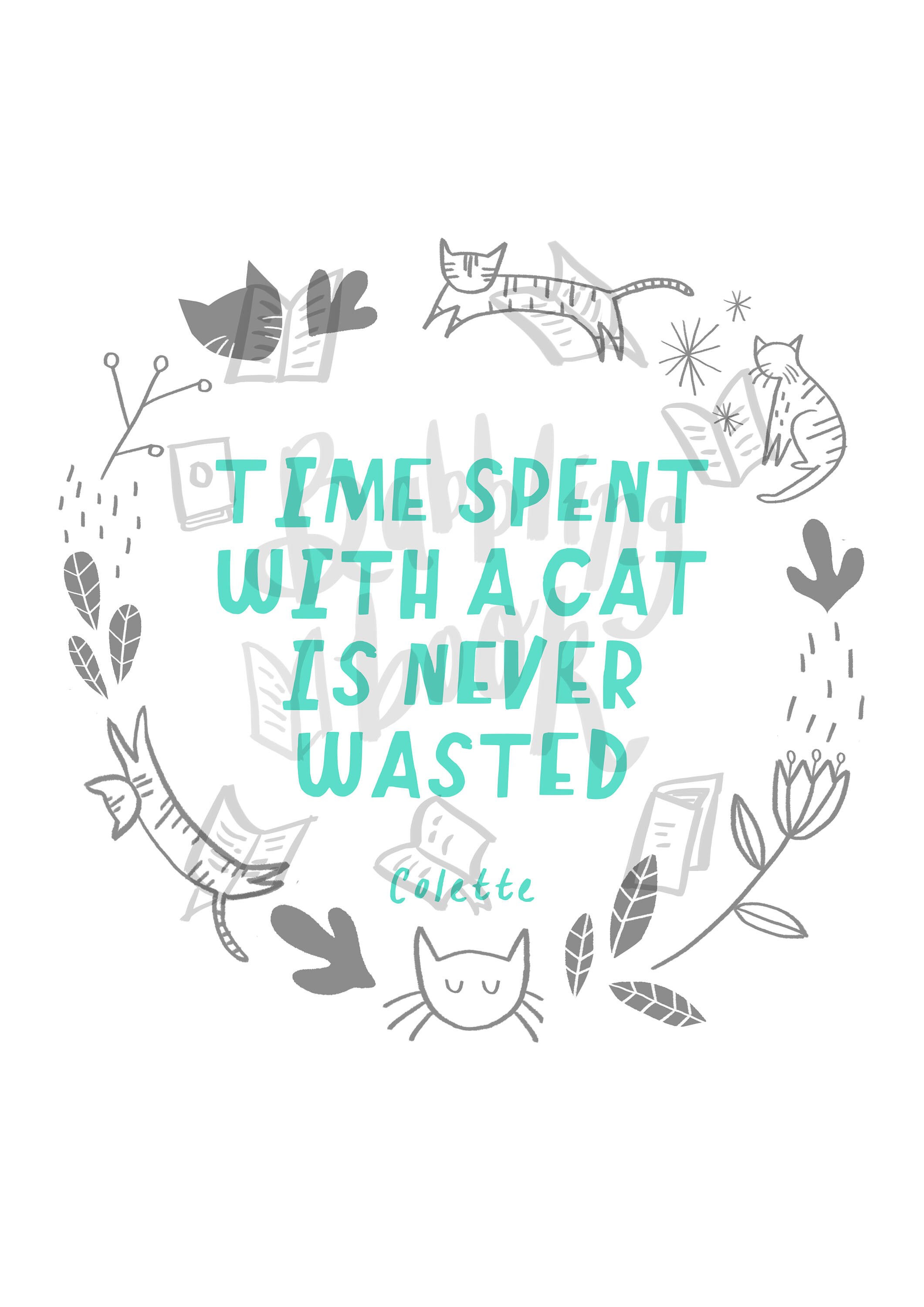 Colette Quote Illustration, Art Print, Kittens, Cats, Quote, Cute, Kids ...
