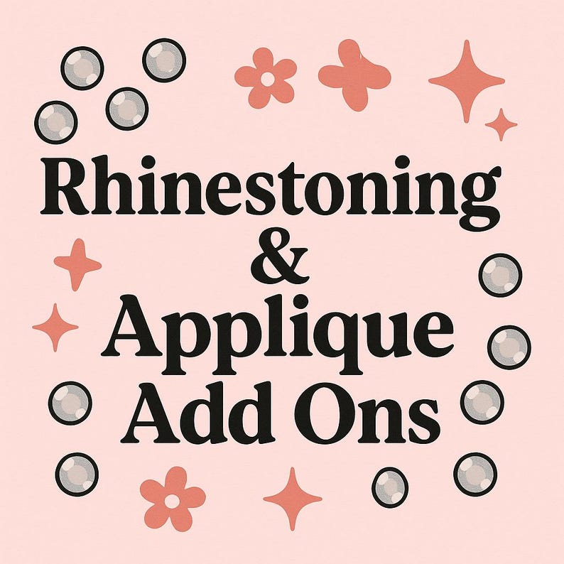 Rhinestoning & Applique Add Ons - Etsy