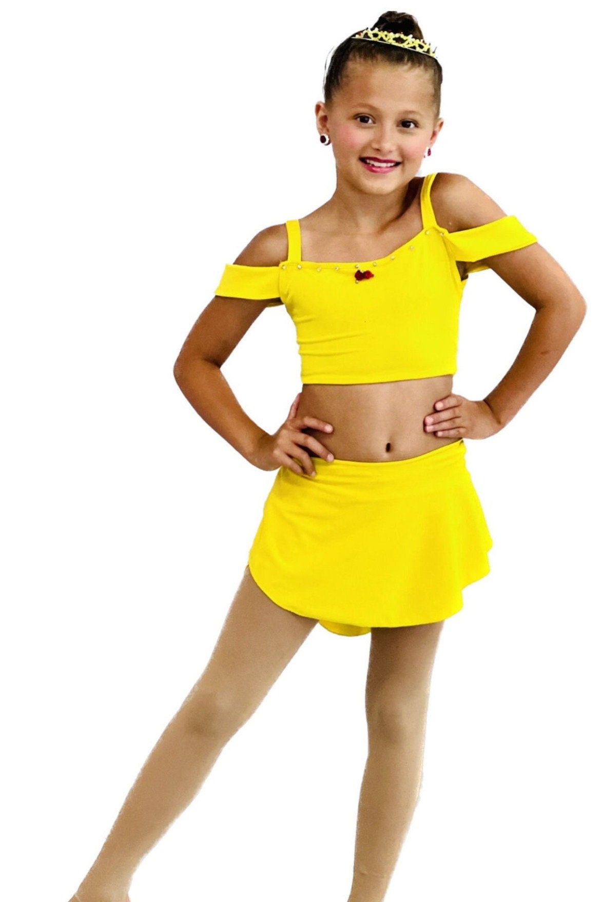 Princess Beauty Dance Costume Yellow Dance Costume Jazz Dance Costume ...