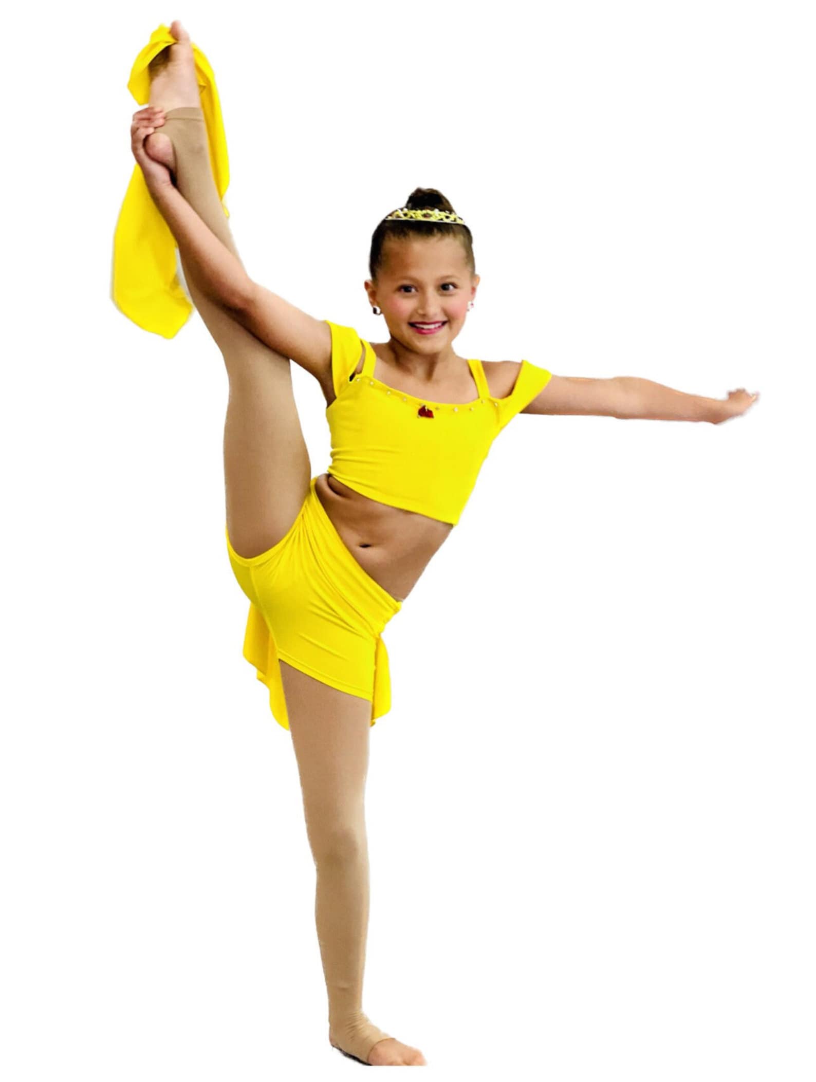 Princess Beauty Dance Costume Yellow Dance Costume Jazz Dance Costume ...