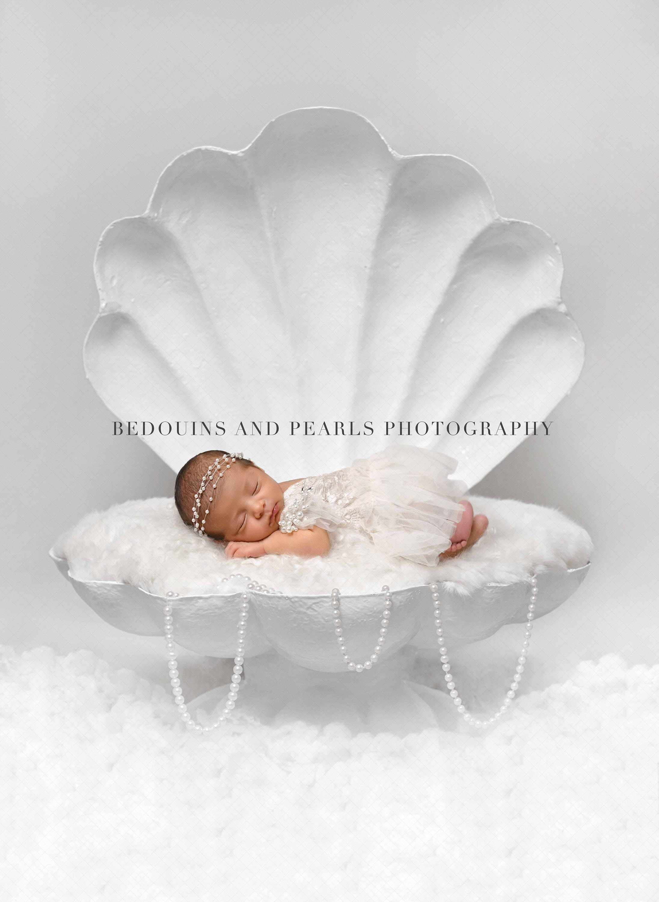 Digital Backdrop Newborn Baby Pearl Shell Sea Photography Prop ...