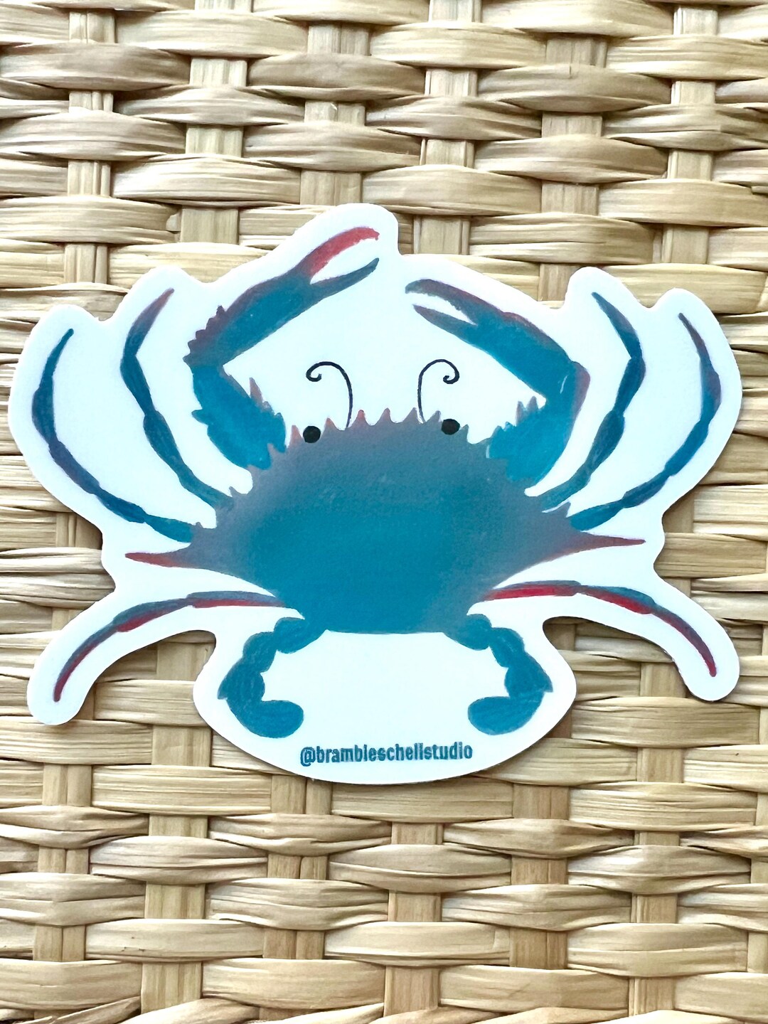 Blue Crab Vinyl Sticker, Waterproof Die-cut Illustration, Original ...