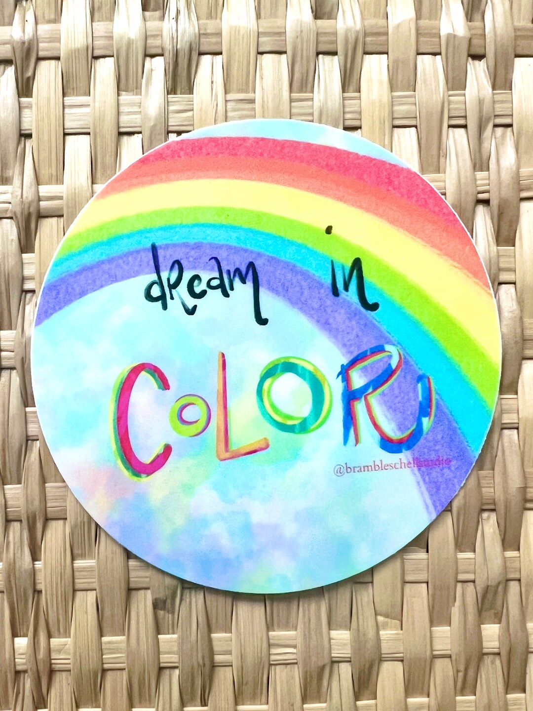 Dream in Color, Vinyl Rainbow Circle Sticker, Waterproof, Original ...
