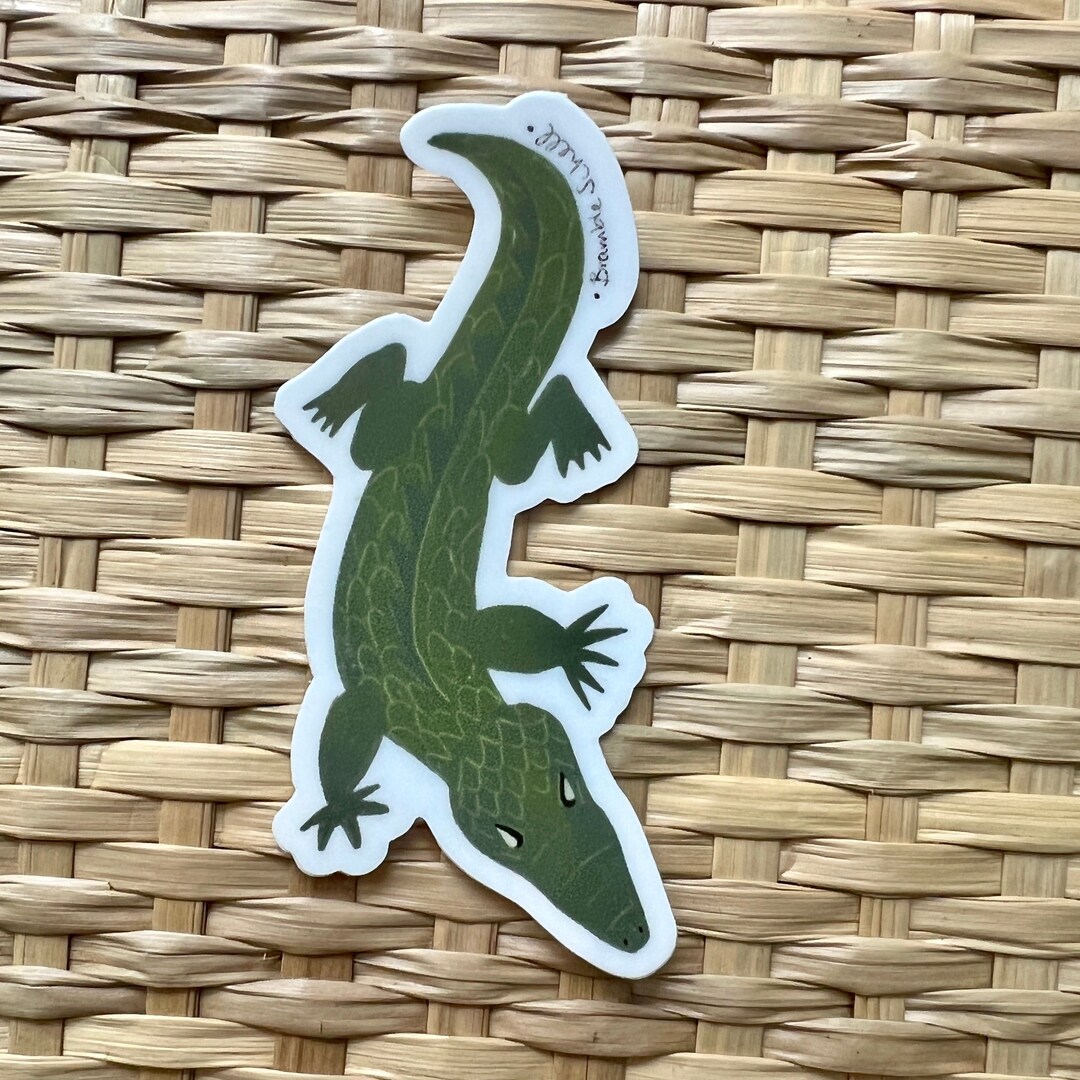 Alligator Vinyl Sticker, Waterproof, Die-cut, Original Crocodile Art ...