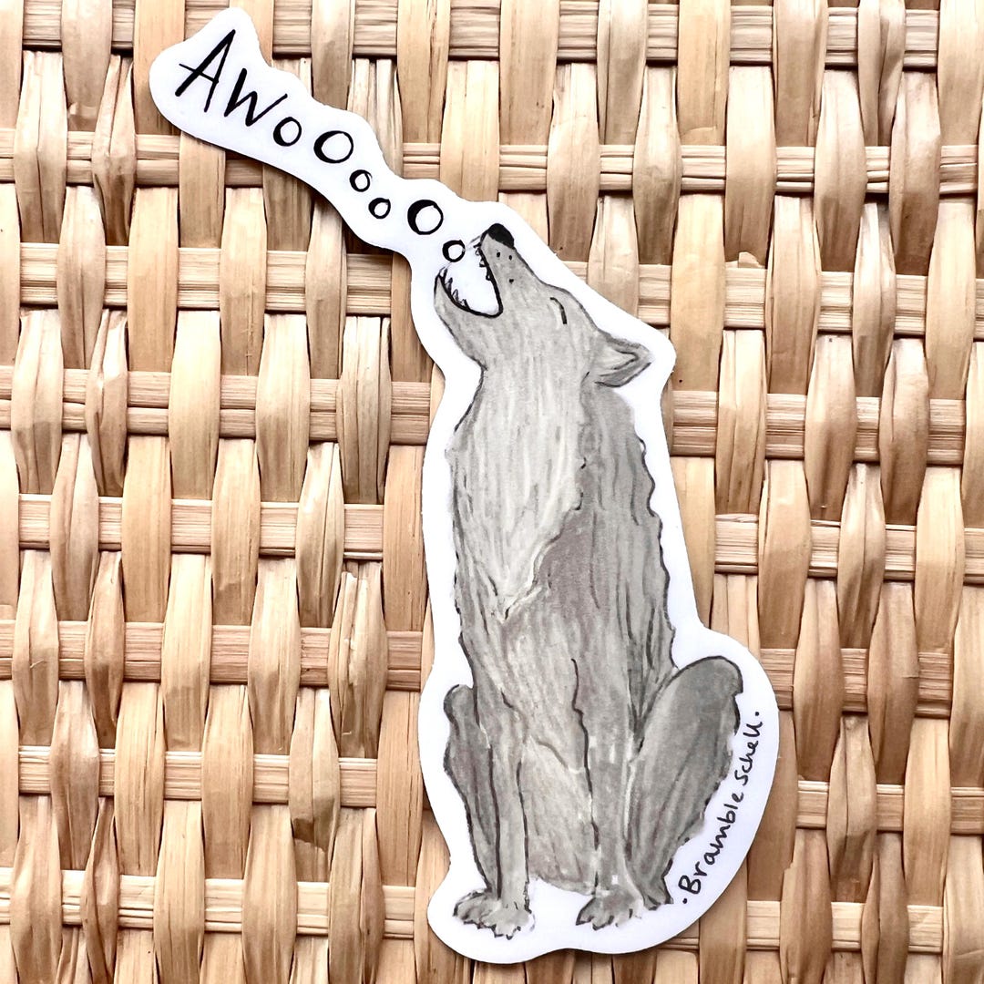 Howling She Wolf Vinyl Sticker: Waterproof Laptop Decal - Etsy