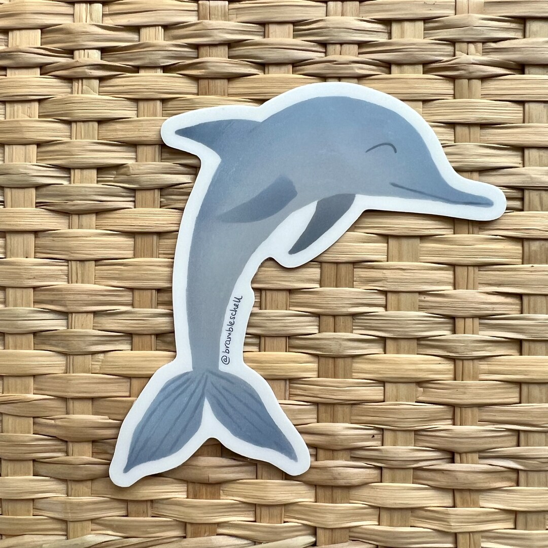 Dolphin Vinyl Sticker, Waterproof, Die-cut, Original Ocean Art, Beach ...
