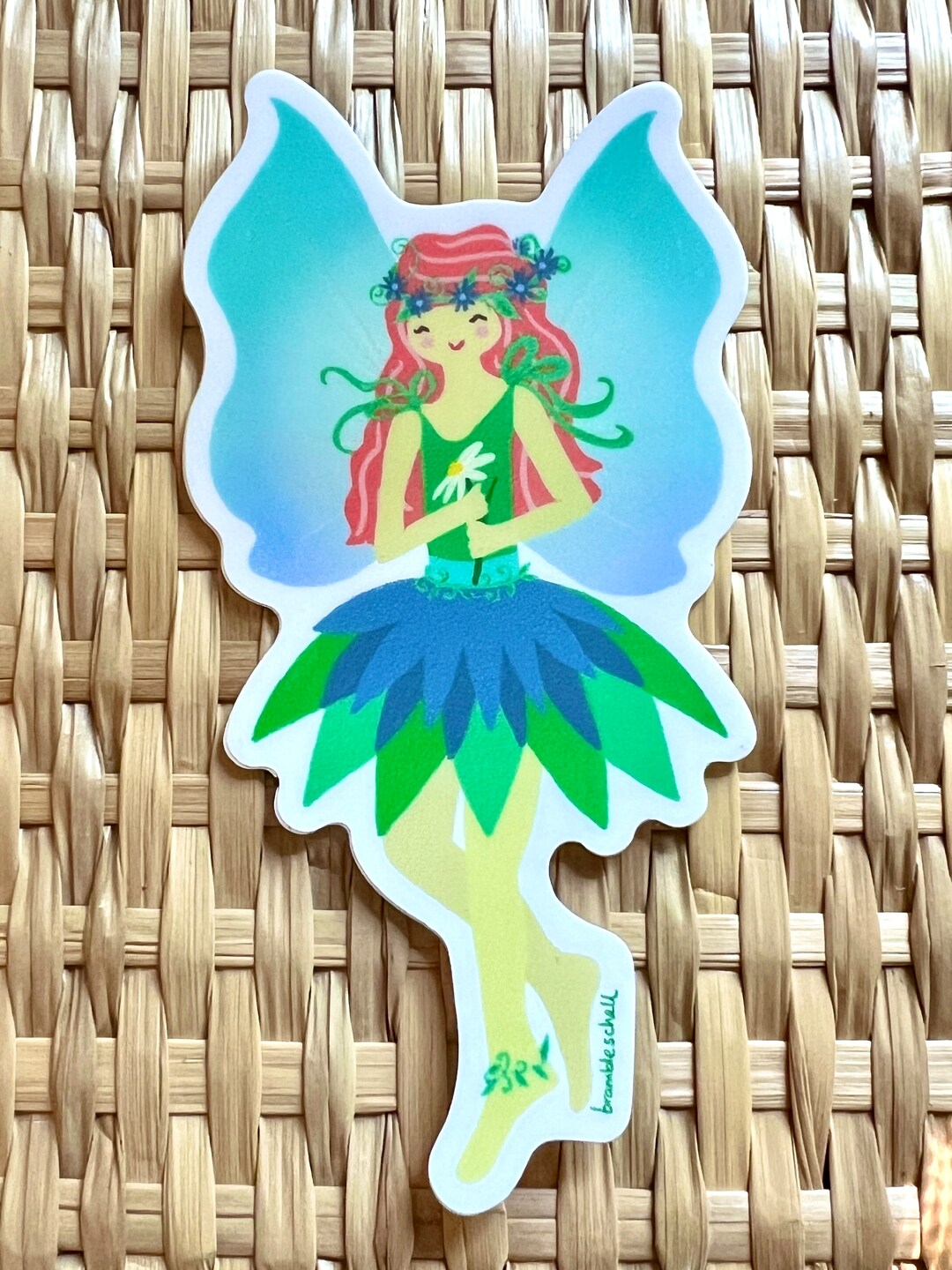 Flower Fairy Vinyl Sticker, Waterproof Die-cut Illustration, Original ...