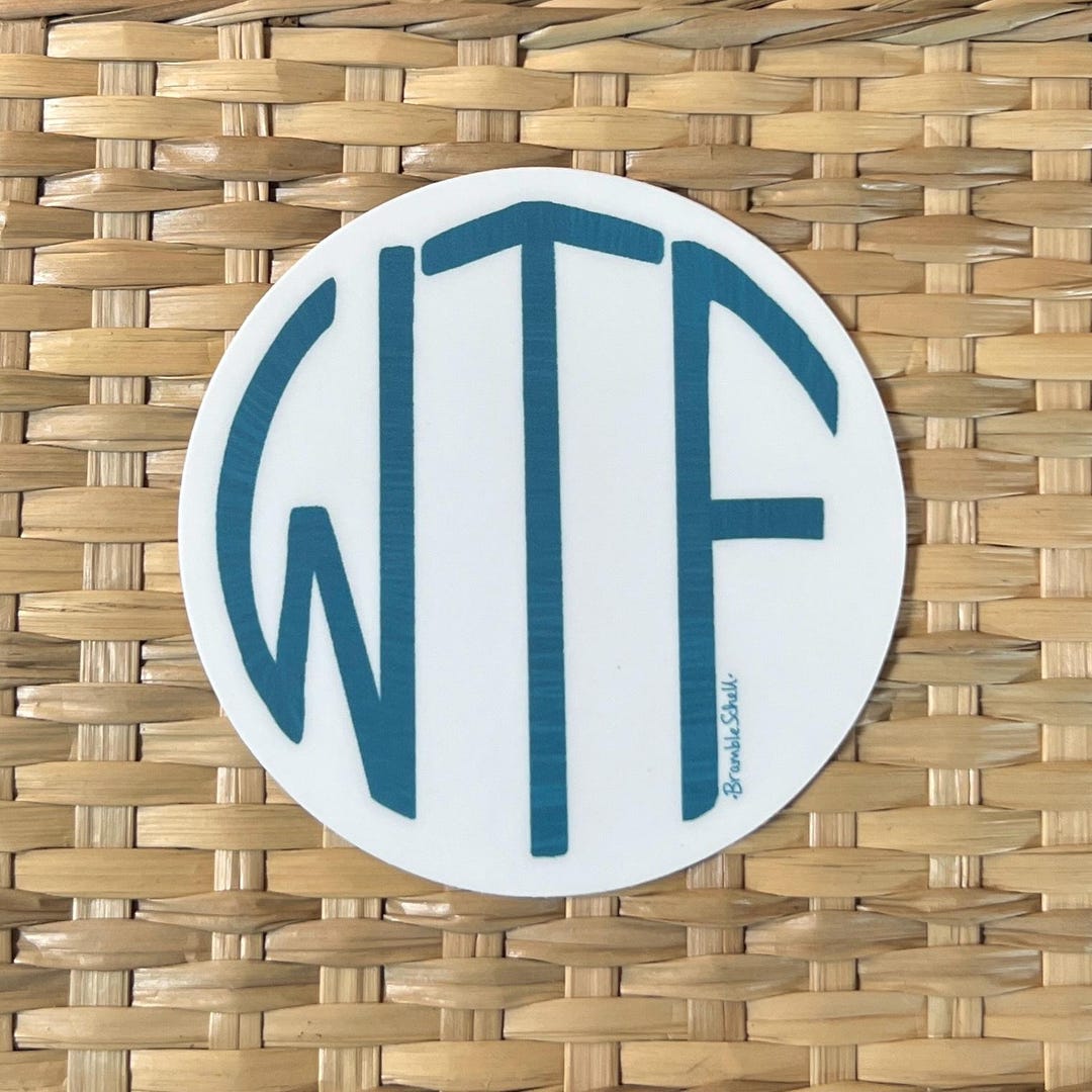 WTF Monogram Vinyl Sticker: Preppy Laptop Decal - Etsy