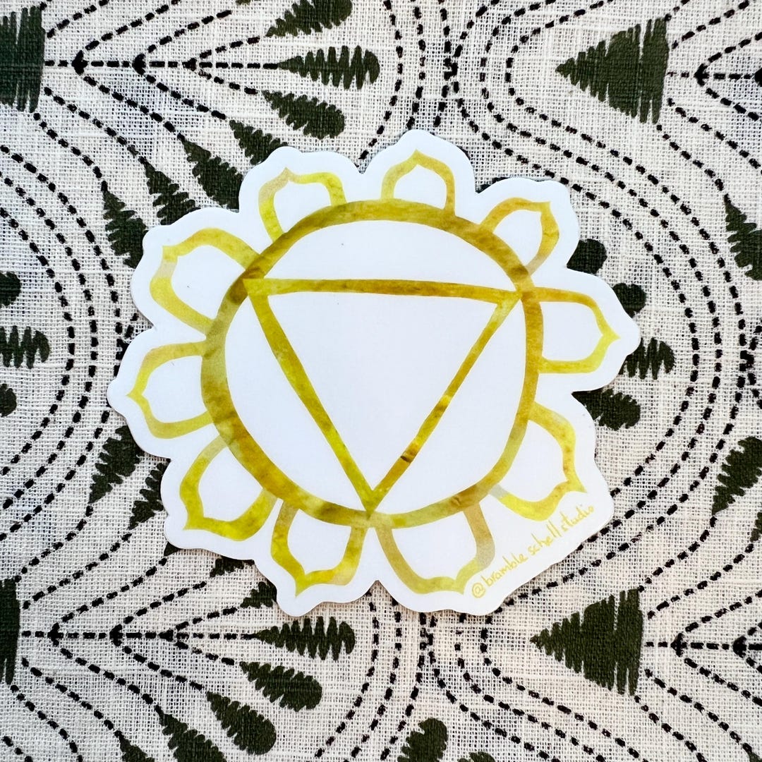 Solar Plexus Chakra Vinyl Sticker, Waterproof Die Cut Illustration ...