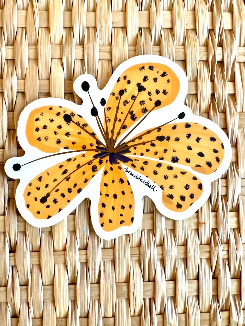 Tiger Lily Bloom Vinyl Sticker, Waterproof, Die-cut, Original ...