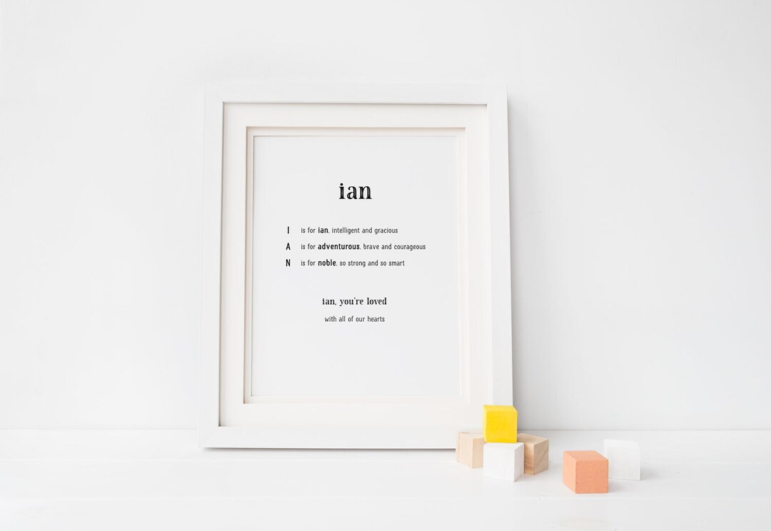 Ian, Christmas Nephew, Nursery Decor, Baby Shower, Baby Boy Gift, Poem ...