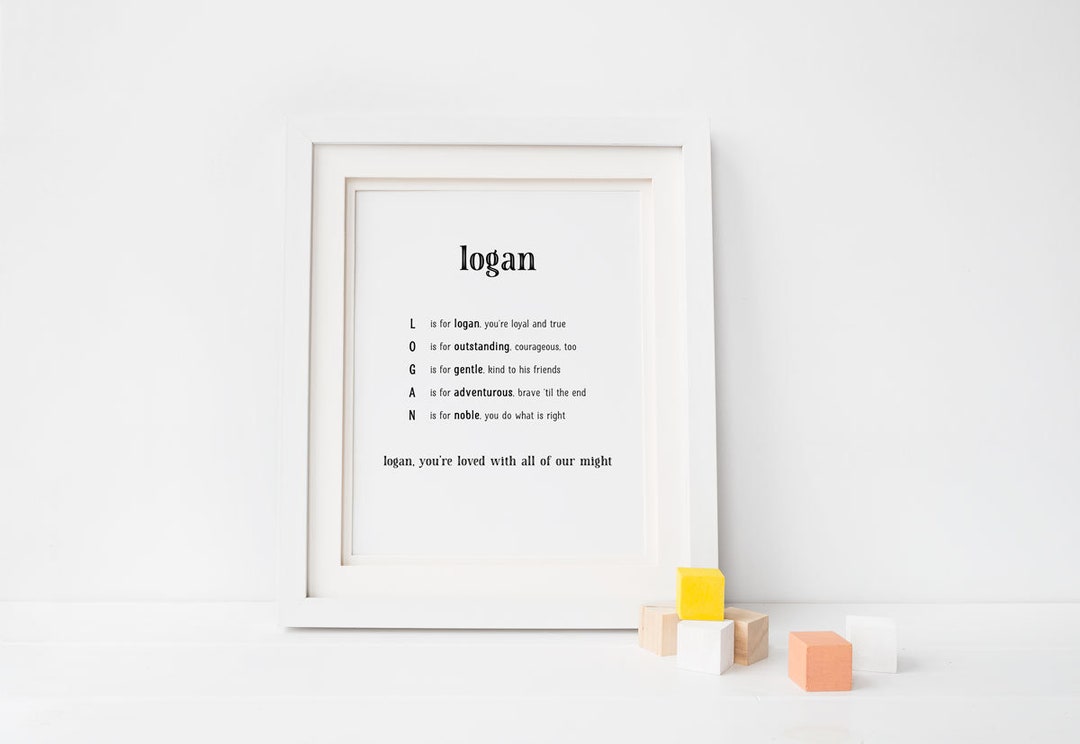 Logan, Christmas Nephew, Nursery Decor, Baby Shower, Baby Boy Gift ...