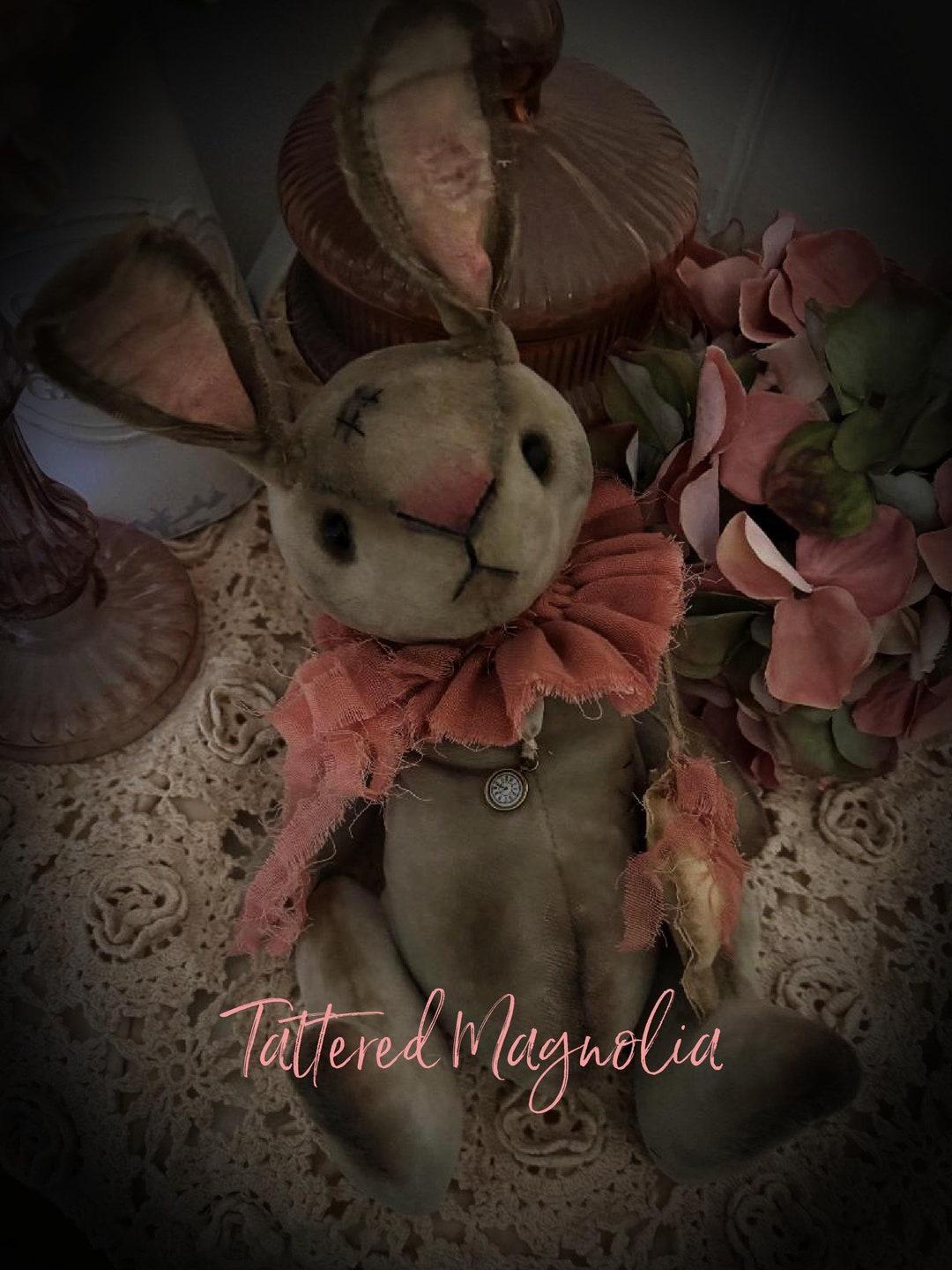 Artist Teddy Bunny "blush" Fully Jointed Hand Stitched Jointed Rabbit ...