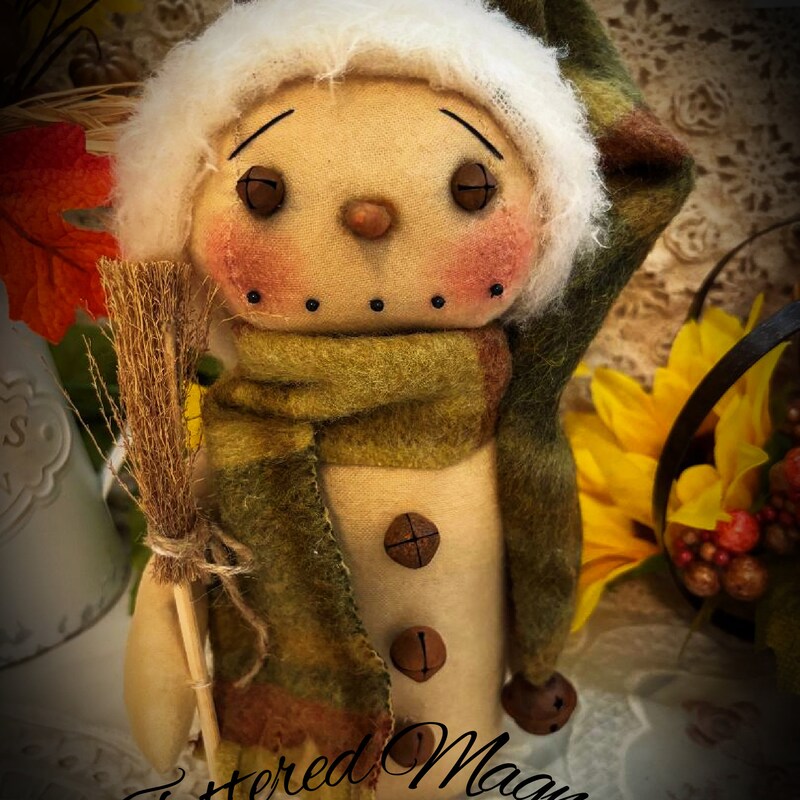 Primitive Snowman Doll - Etsy
