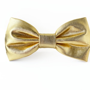 Golden Color Bow Tie Shiny Bow Tie | Etsy