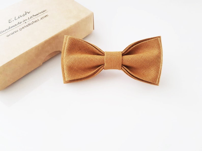 Camel Linen Bow Tie Camel Braces Camel Pocket Square | Etsy