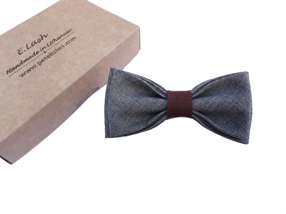 Gray Bow Tie, Wool Bow Tie, Wedding Bow Tie, Bow Tie for Weddings ...
