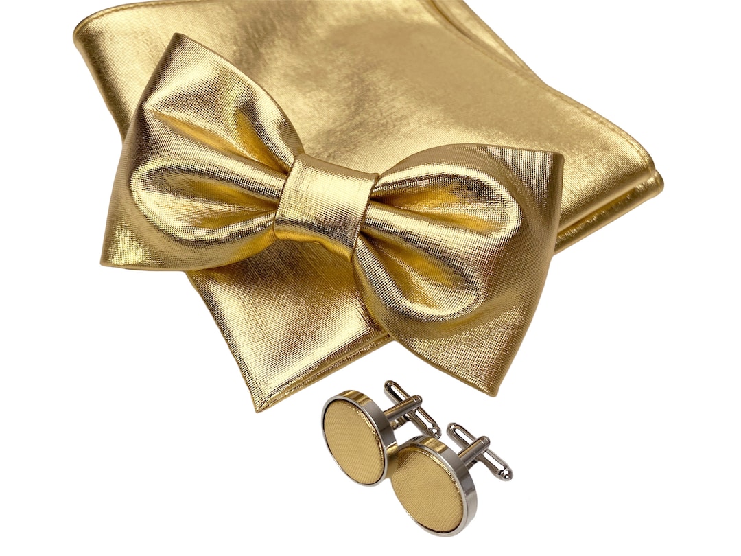Golden Color Bow Tie, Shiny Bow Tie - Etsy