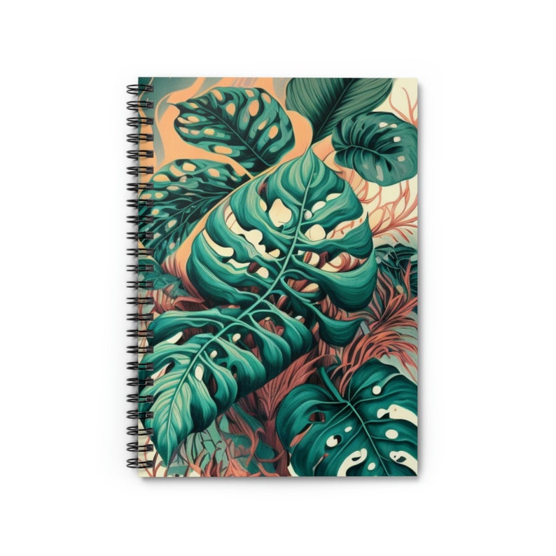 Monstera Deliciosa Plant Spiral Notebook Ruled Line Journal - Etsy