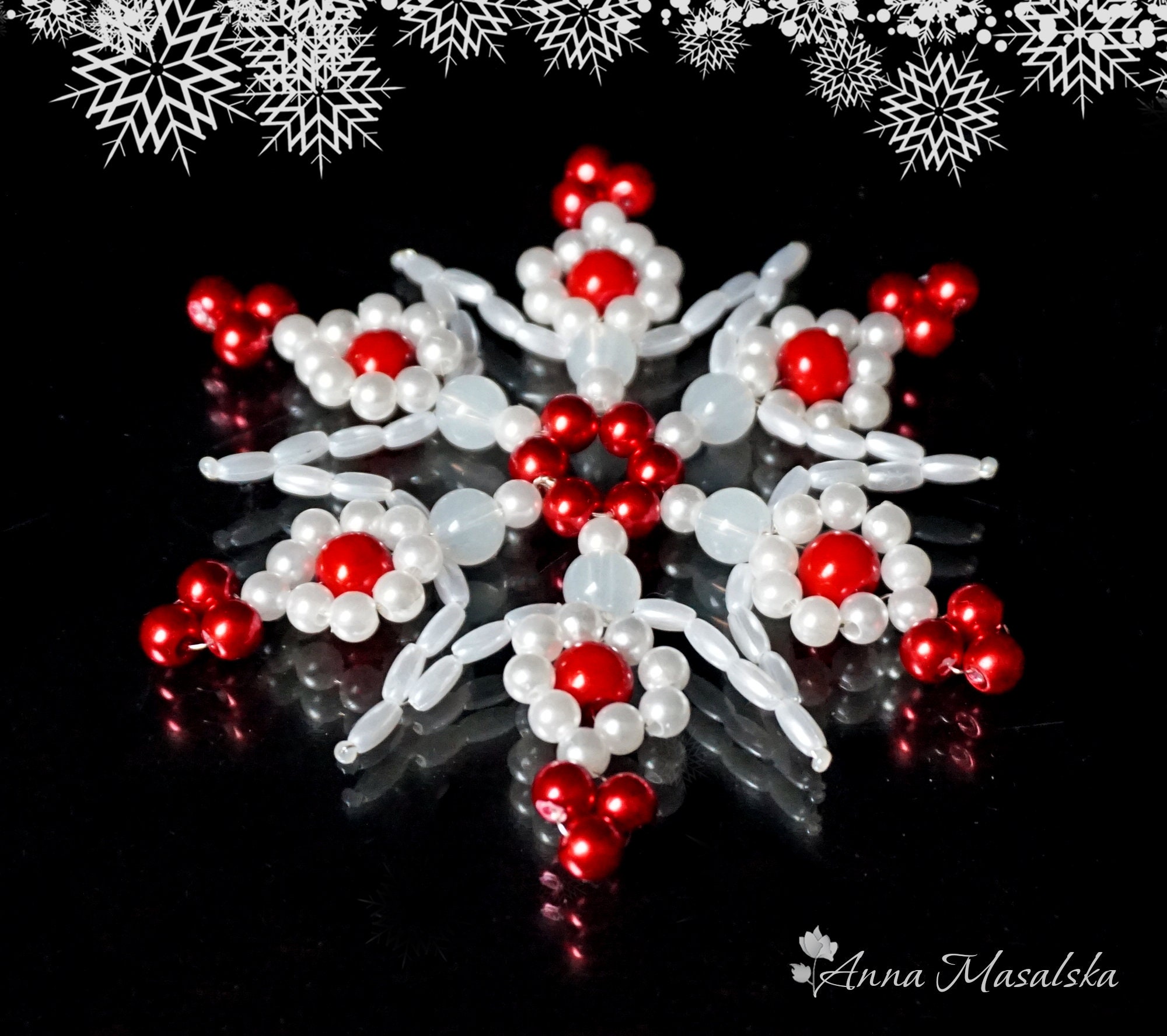 PDF Patterns - Christmas Decoration, Bead Snowflakes, Beaded Ornaments ...