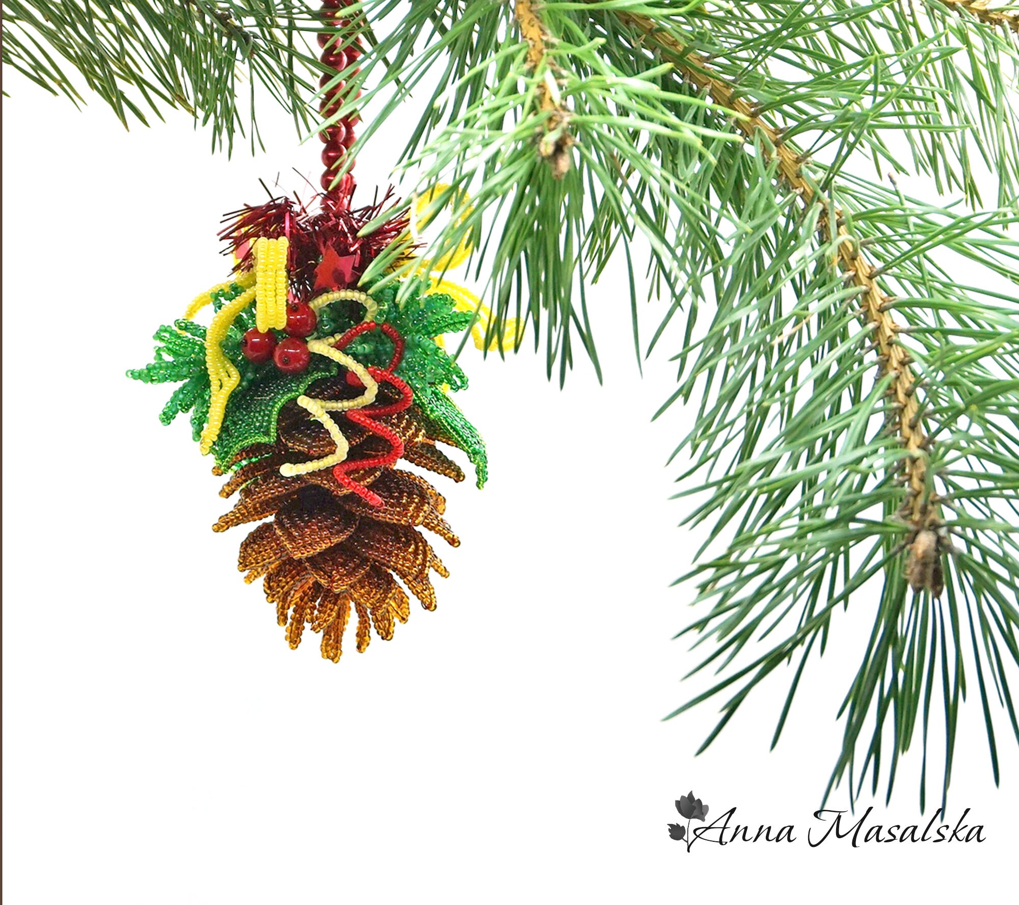 PDF Pattern Christmas French Beaded Cone, PDF Tutorial, Seed Bead ...