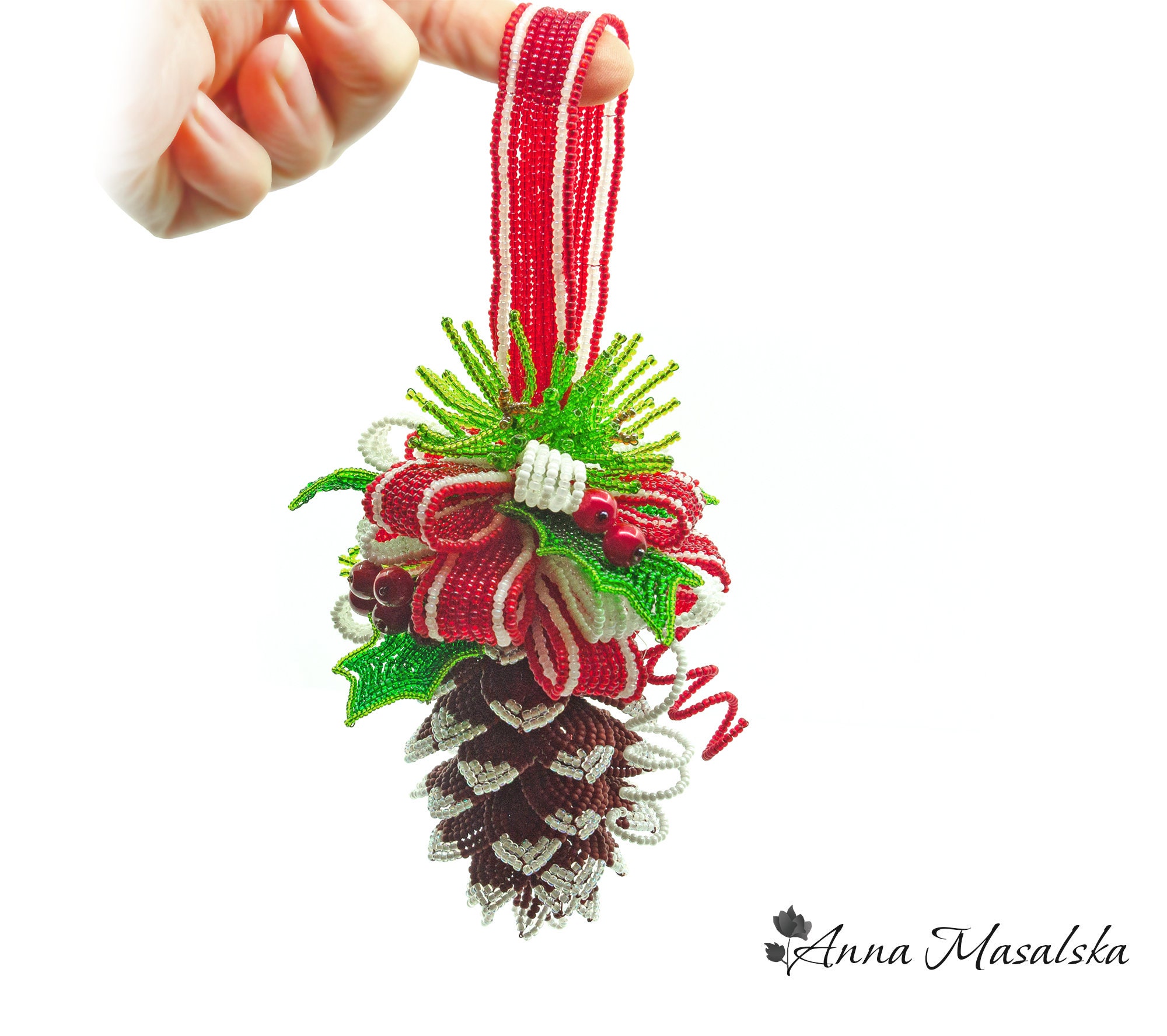 PDF Pattern Christmas French Beaded Cone, PDF Tutorial, Seed Bead ...