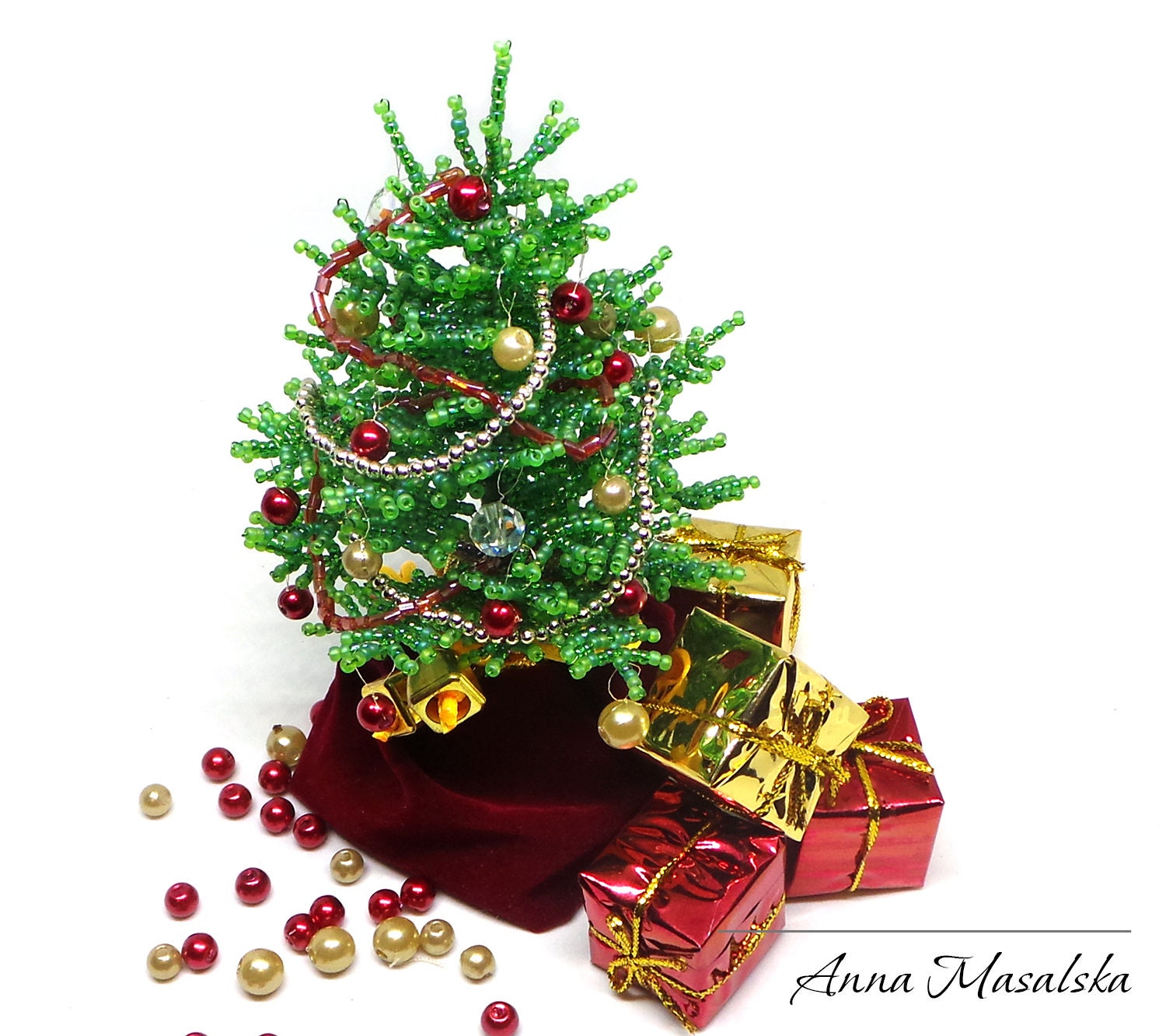 PDF Pattern - Christmas Beaded Tree, Seed Bead Weaving Tutorial ...