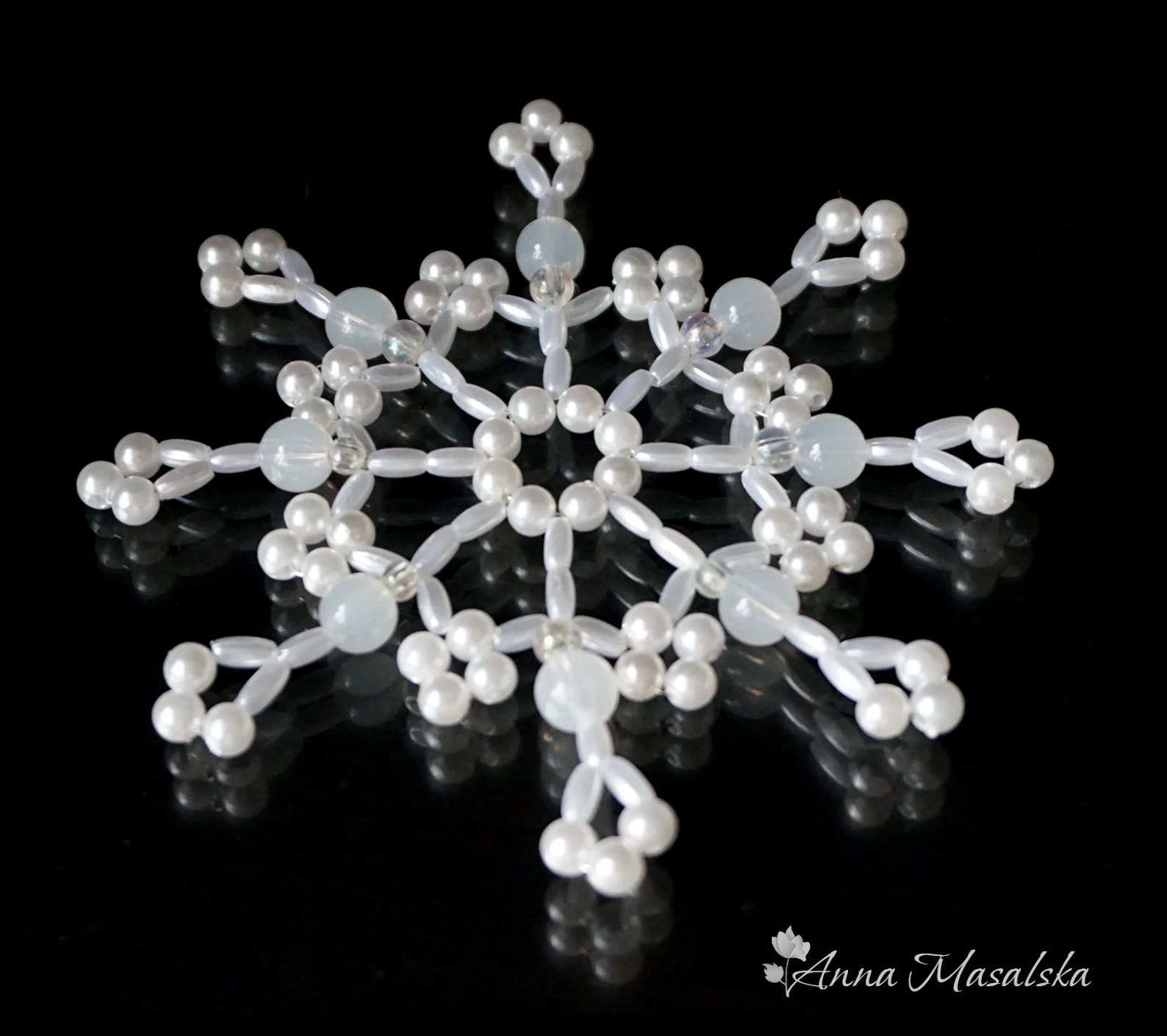 PDF Patterns - Bead Snowflake, Snowflake Ornament, Beaded Ornament ...
