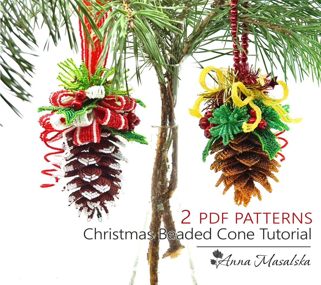 PDF Pattern - Christmas French Beaded Cone, PDF Tutorial, Seed Bead ...